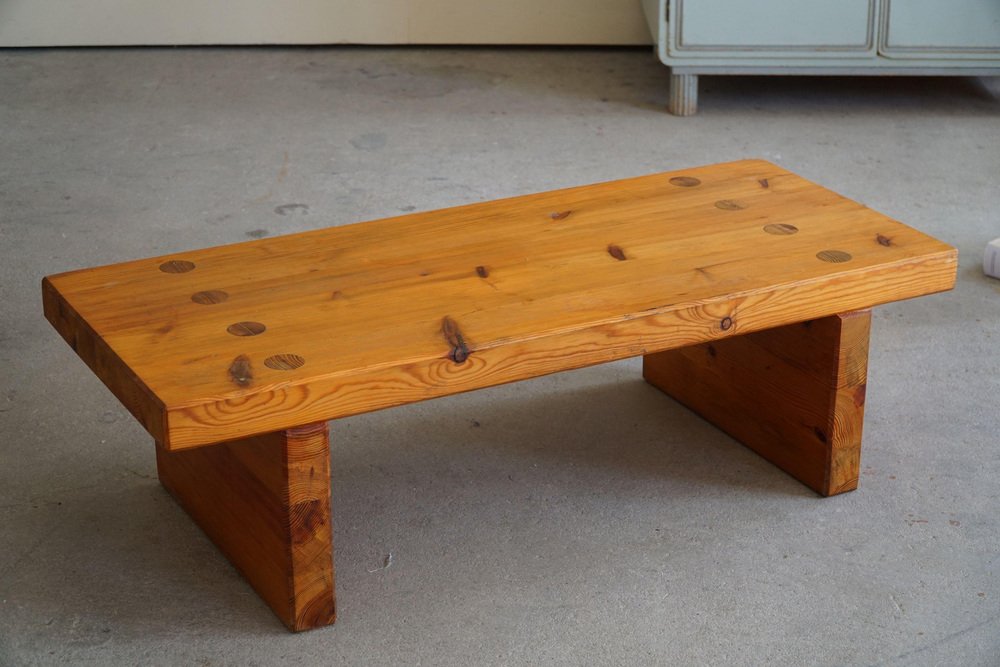 Swedish Modern Square Solid Pine Coffee Table attributed to Sven ...