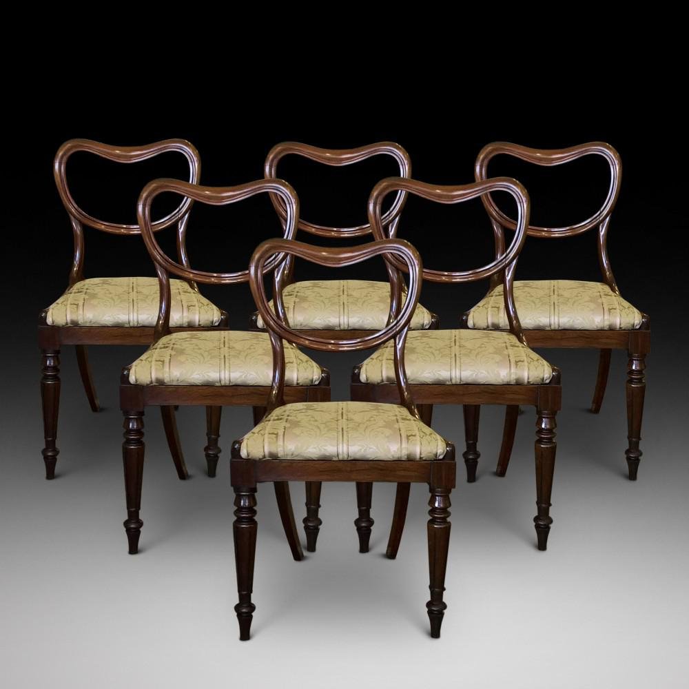 Late Regency Rosewood Dining Chairs, Set of 6 for sale at Pamono