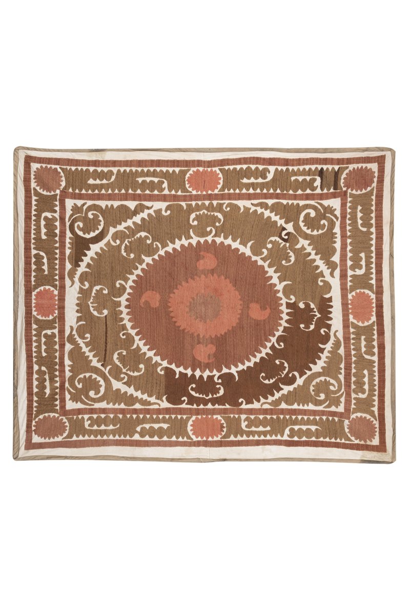 Vintage Faded Tan Suzani Hanging Tapestry, 1970s for sale at Pamono