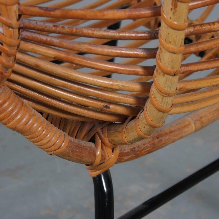 Rattan Easy Chair By Rohé Noordwolde The Netherlands 1950s For Sale