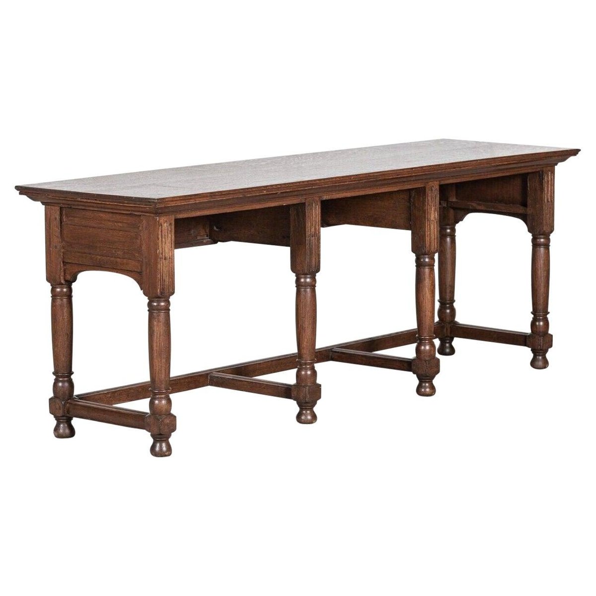 Antique English Bank Cashiers Table in Oak, 1890 for sale at Pamono