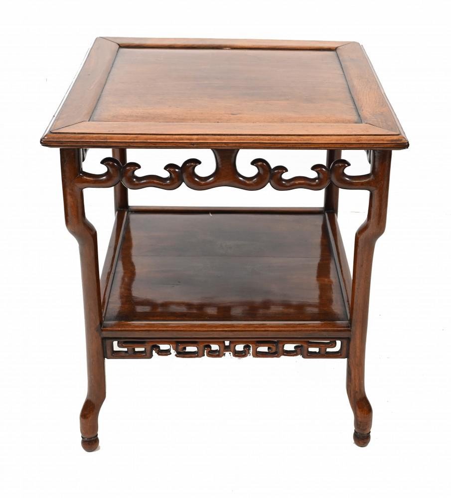 Antique Chinese Table in Carved Hardwood, 1880 for sale at Pamono