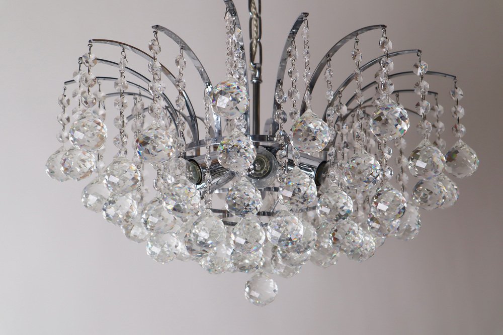 Vintage Crystal Chandelier, 1970s for sale at Pamono