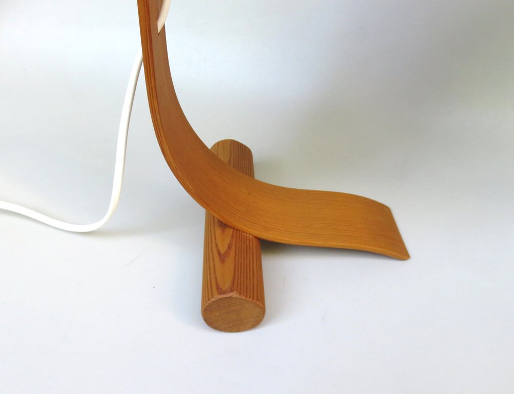 Floral Table Lamp in Layered Wood, 1960s for sale at Pamono