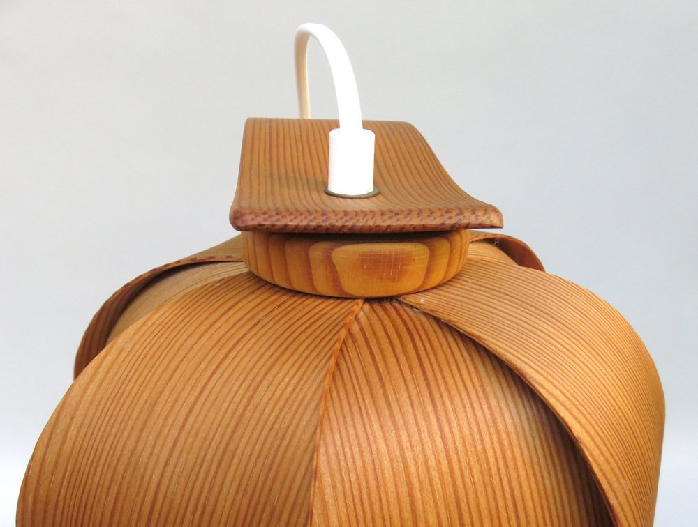 Floral Table Lamp in Layered Wood, 1960s for sale at Pamono