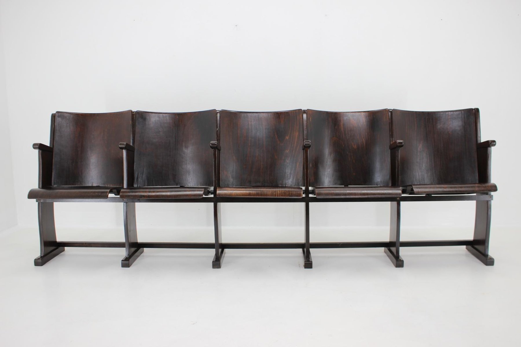 Cinema Bench attributed to Ton, Czechoslovakia, 1960s for sale at Pamono