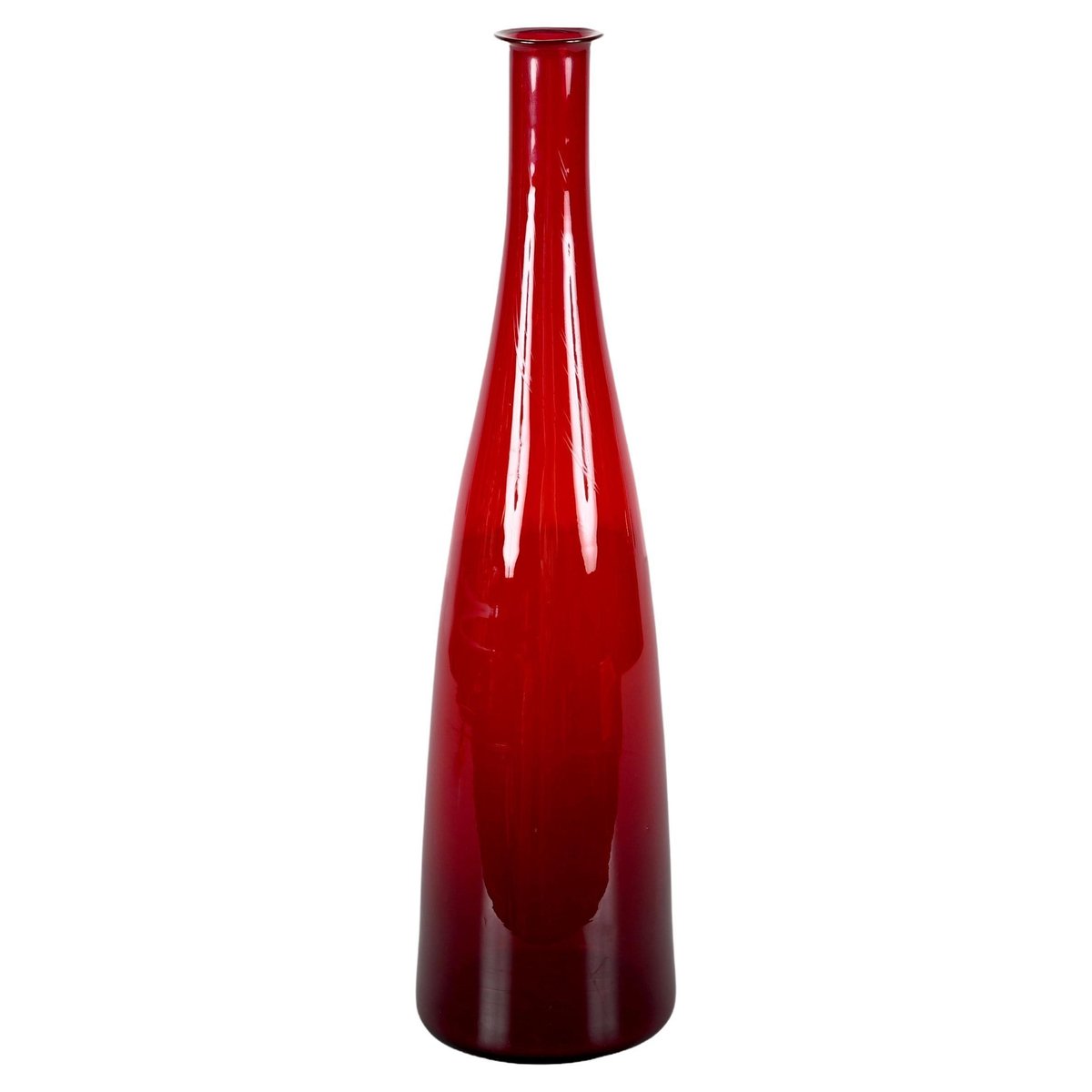Mid-Century Modern Smoked Ruby Red Blown Murano Glass Bottle, Italy ...