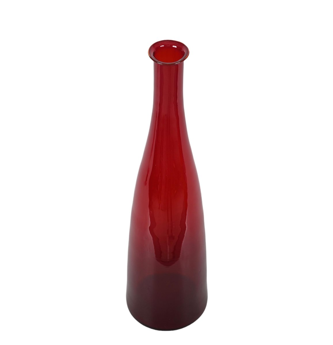Mid-Century Modern Smoked Ruby Red Blown Murano Glass Bottle, Italy ...