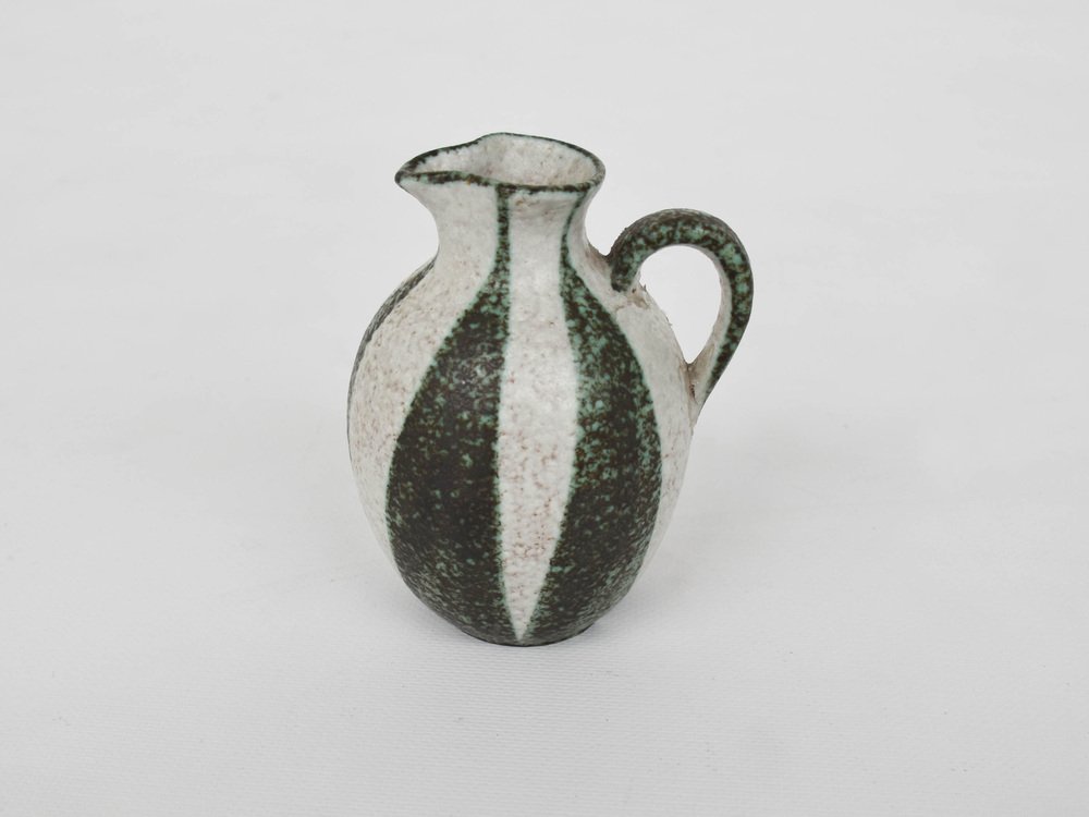 Französische Rusha Keramik Schmuckkästchen und Vase, 1950er, 3er Set ...