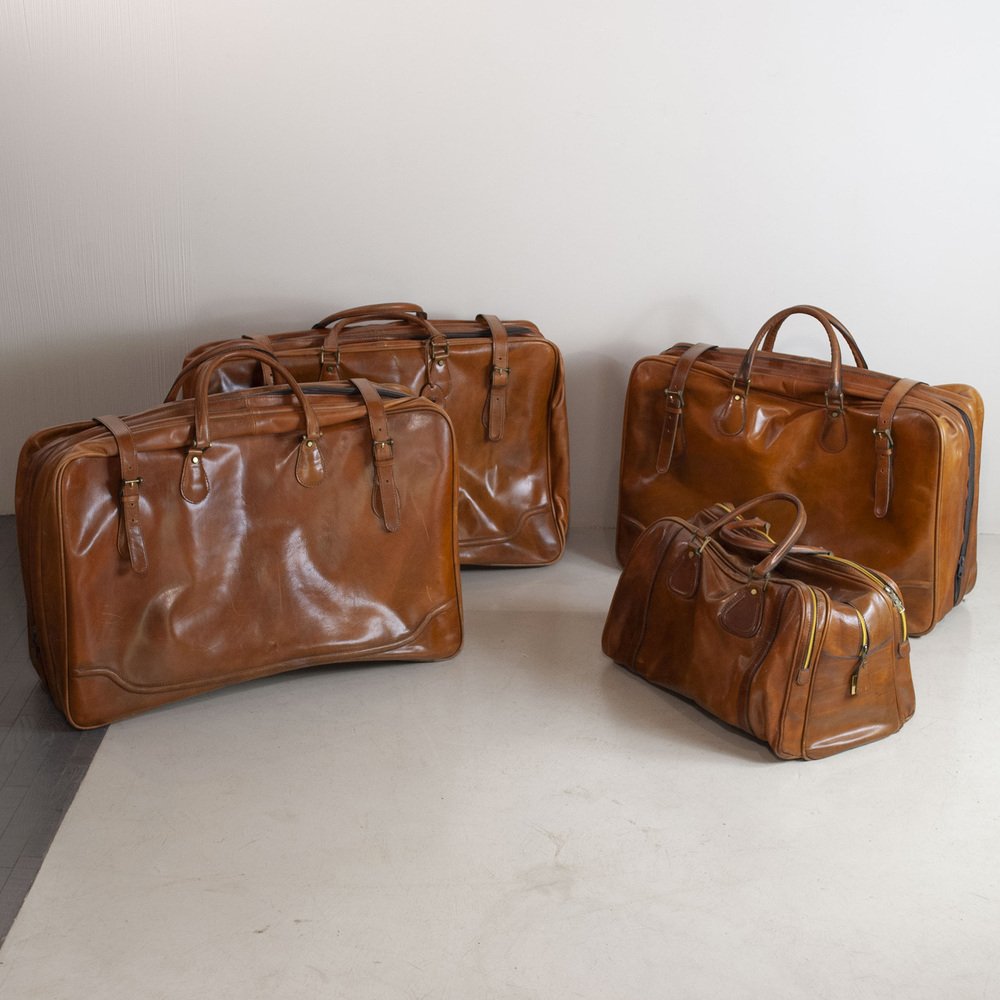 India Model Travel Bags, 1950s, Set of 4 for sale at Pamono