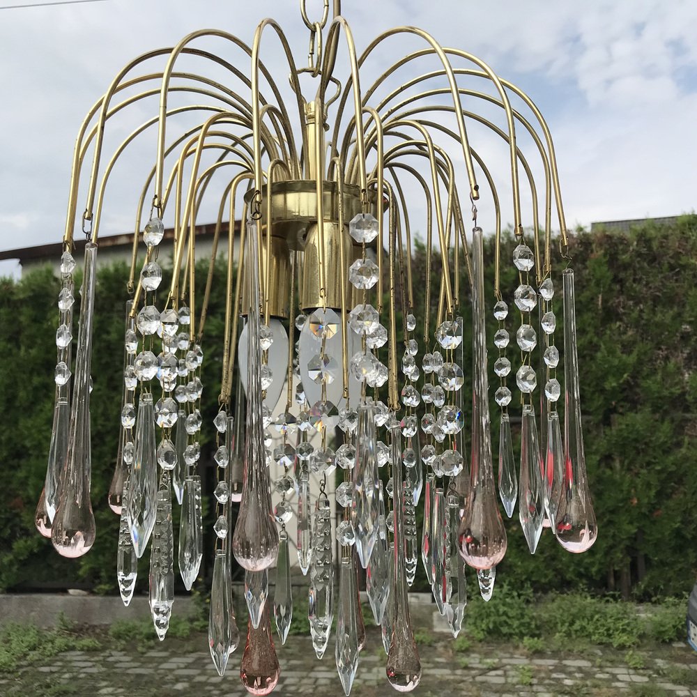 Lustre Vintage en Cristal, 1960s en vente sur Pamono