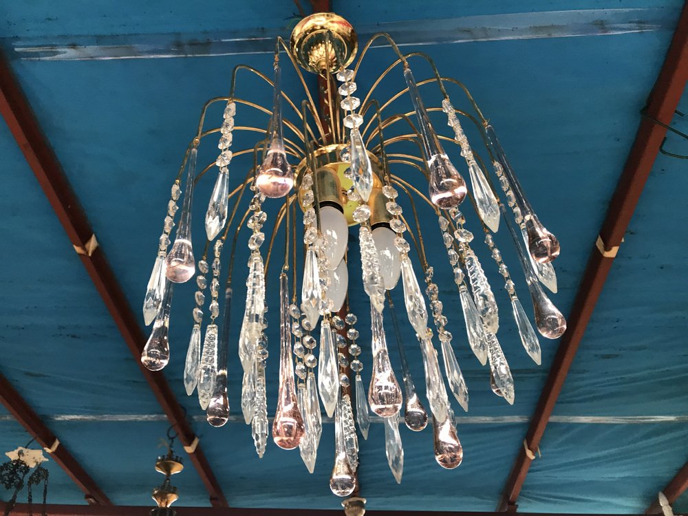 Lustre Vintage en Cristal, 1960s en vente sur Pamono