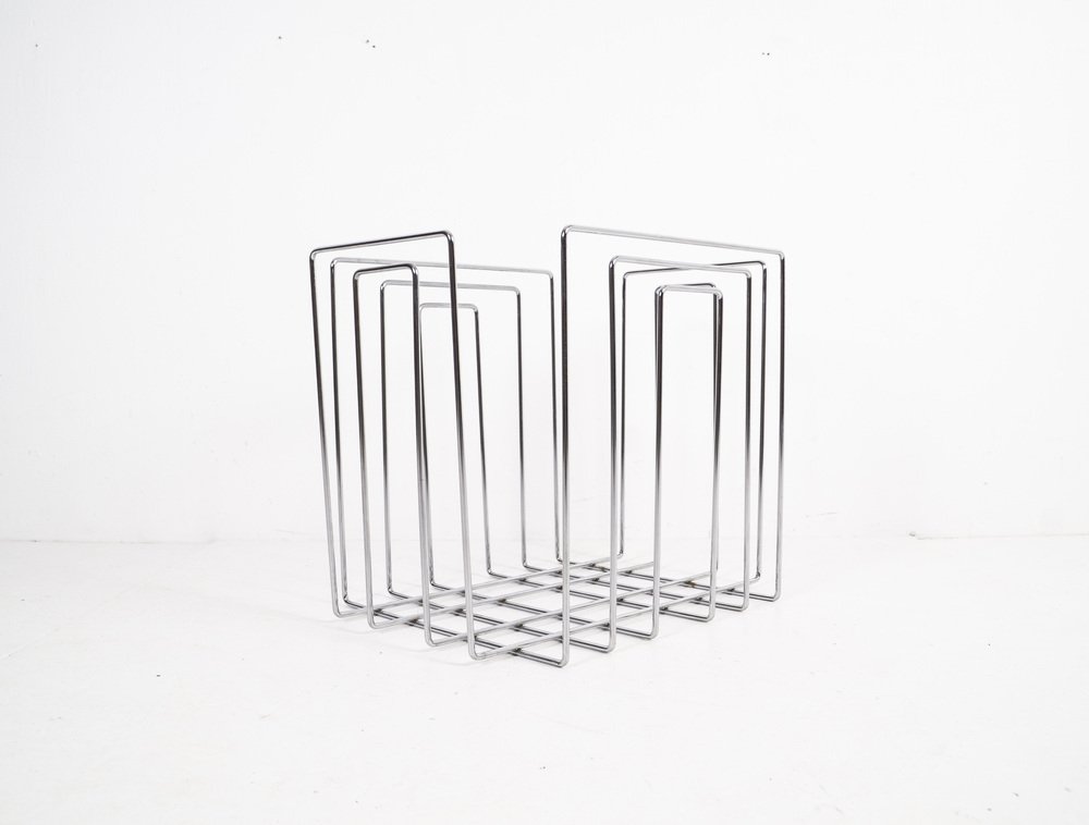 Vintage Chrome-Plated Magazine Rack in the of Style Willi Glaeser for ...
