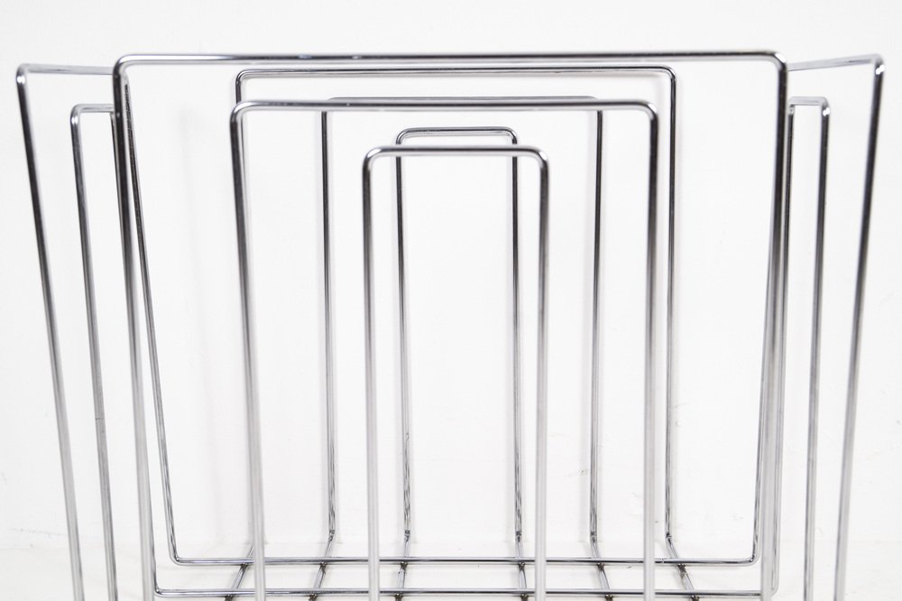 Vintage Chrome-Plated Magazine Rack in the of Style Willi Glaeser for ...