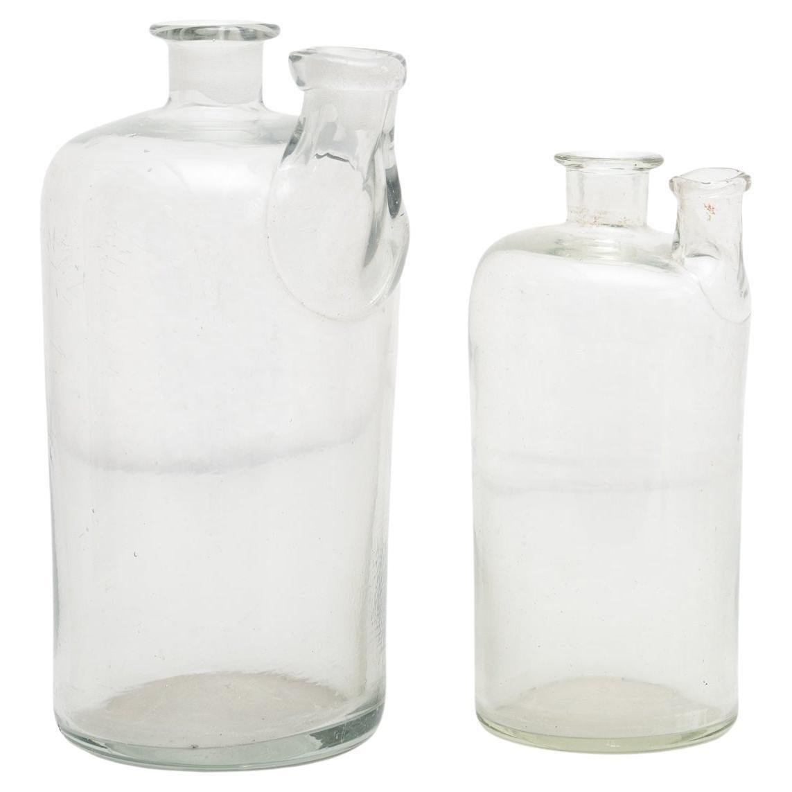 Early 20th Century Rustic Glass Bottles, Set of 2 for sale at Pamono