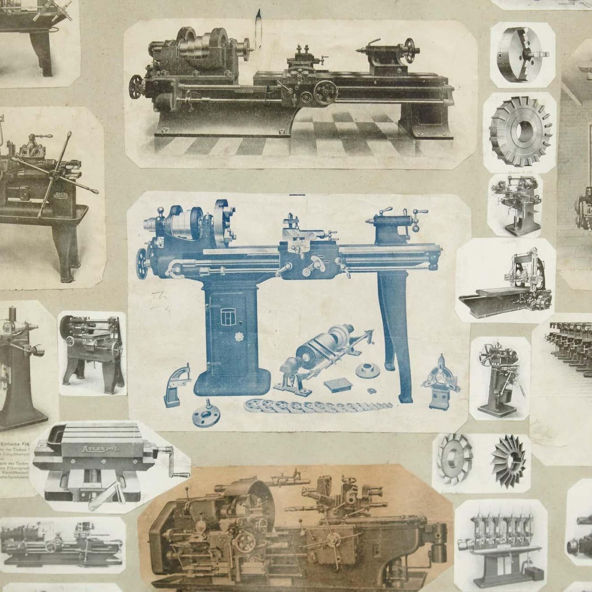 French Artist, Antique Machines Composition, Early 20th Century ...