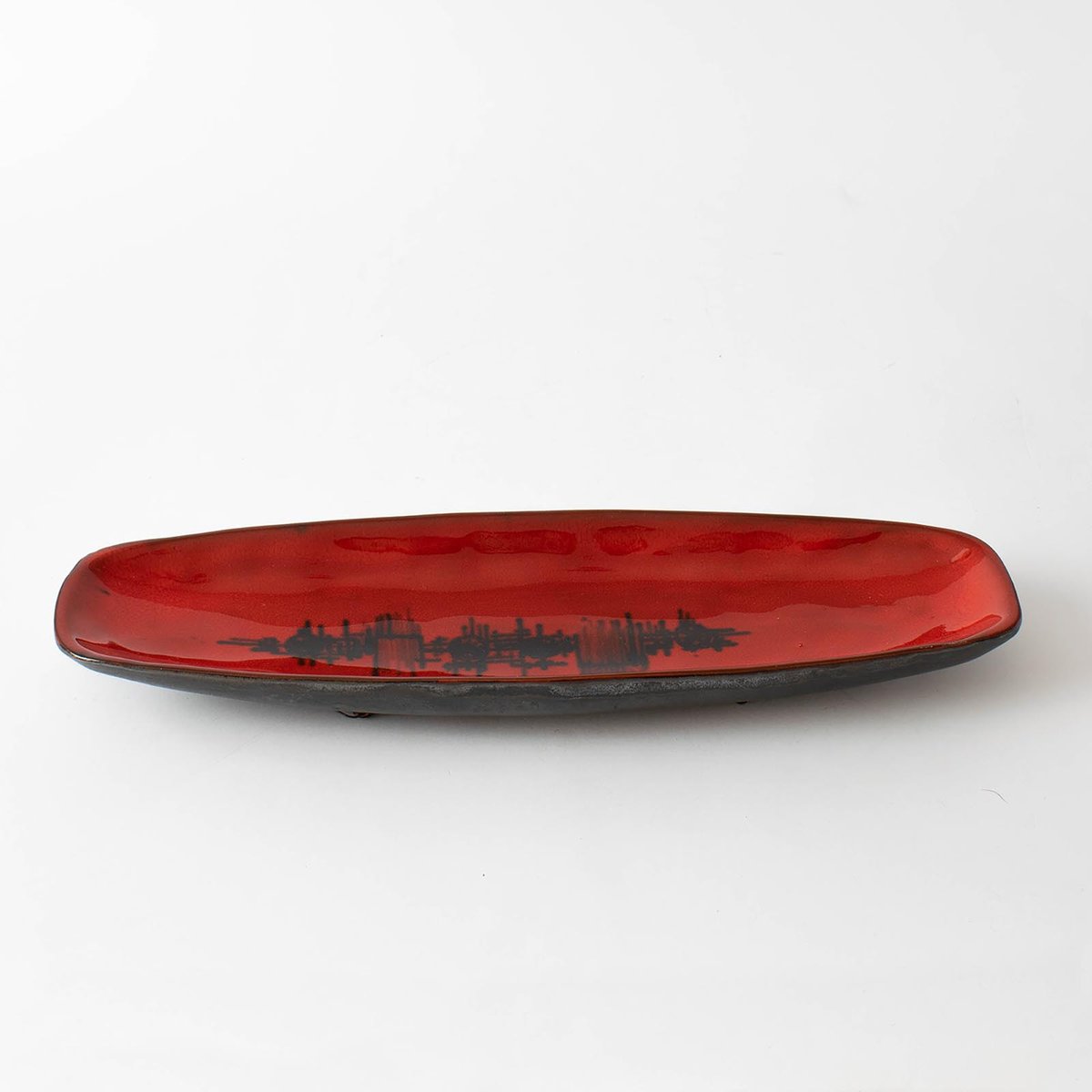 Modernist Handpainted Plate by F.Sanchez, 1960s for sale at Pamono