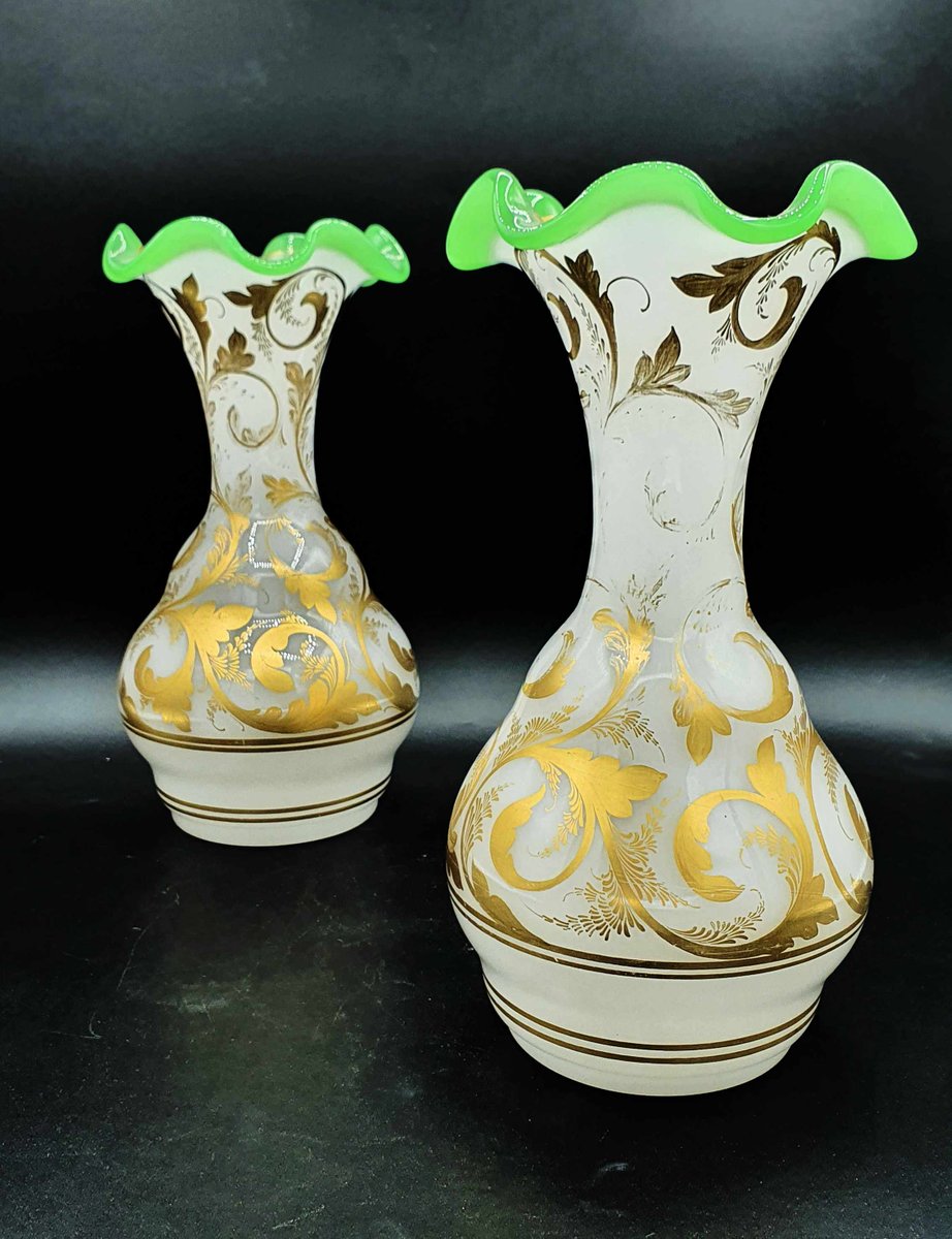 Antique Napoleon Iii Opaline Glass Vases, France, Set of 2 for sale at ...