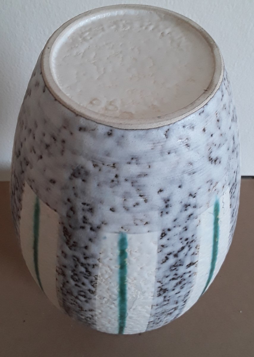 Vintage German Ceramic Vase with Geometric Patterns, 1960s for sale at ...