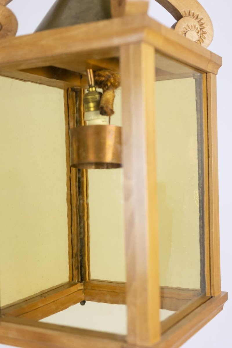 French Beech and Rope Lanterns, 1950s, Set of 2 for sale at Pamono