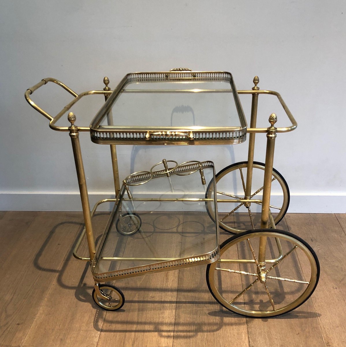 Neo-Classical Brass Trolley from Maison Jansen, 1940s for sale at Pamono