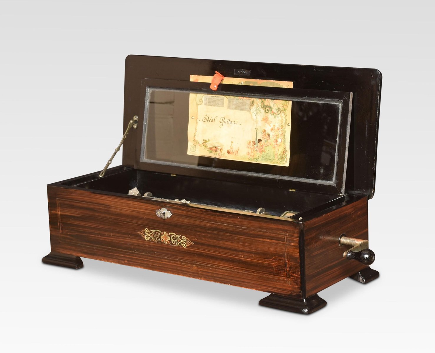 Swiss Rosewood and Brass Musical Box for sale at Pamono