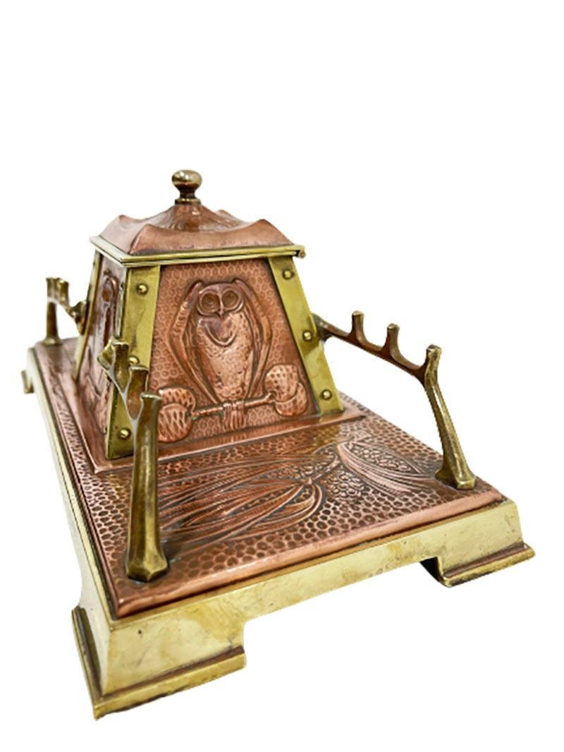 Art Nouveau Copper Inkwell, England, 1890s-1910s for sale at Pamono