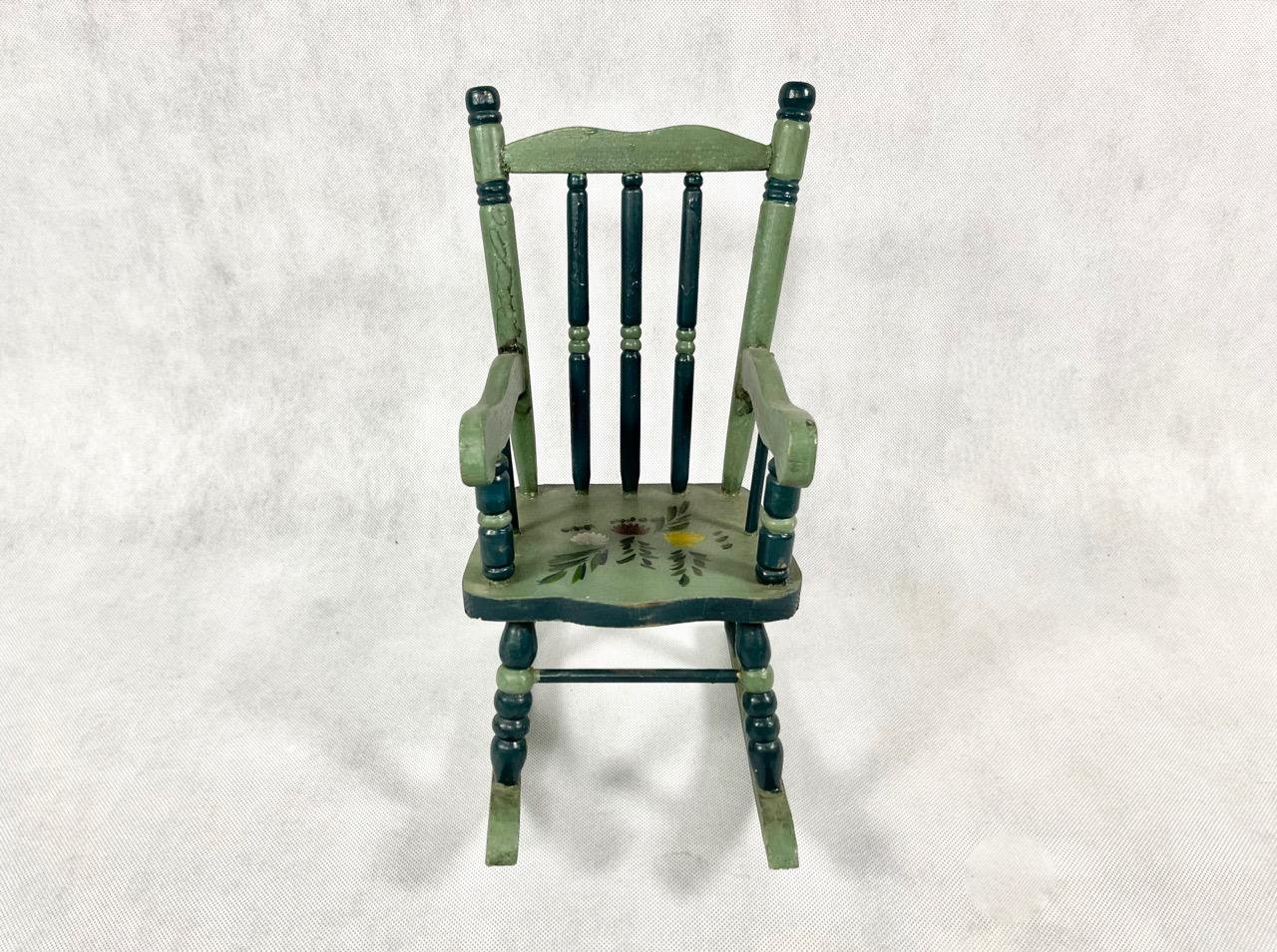 Austrian Painted Folk Art Rocking Chair, 1960s for sale at Pamono