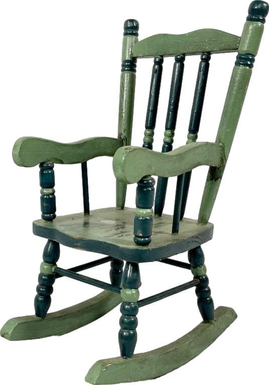 Austrian Painted Folk Art Rocking Chair, 1960s for sale at Pamono