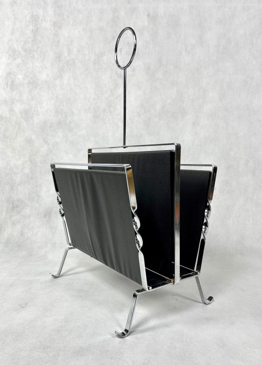 Vintage Vinyl Magazine Rack, 1970s for sale at Pamono