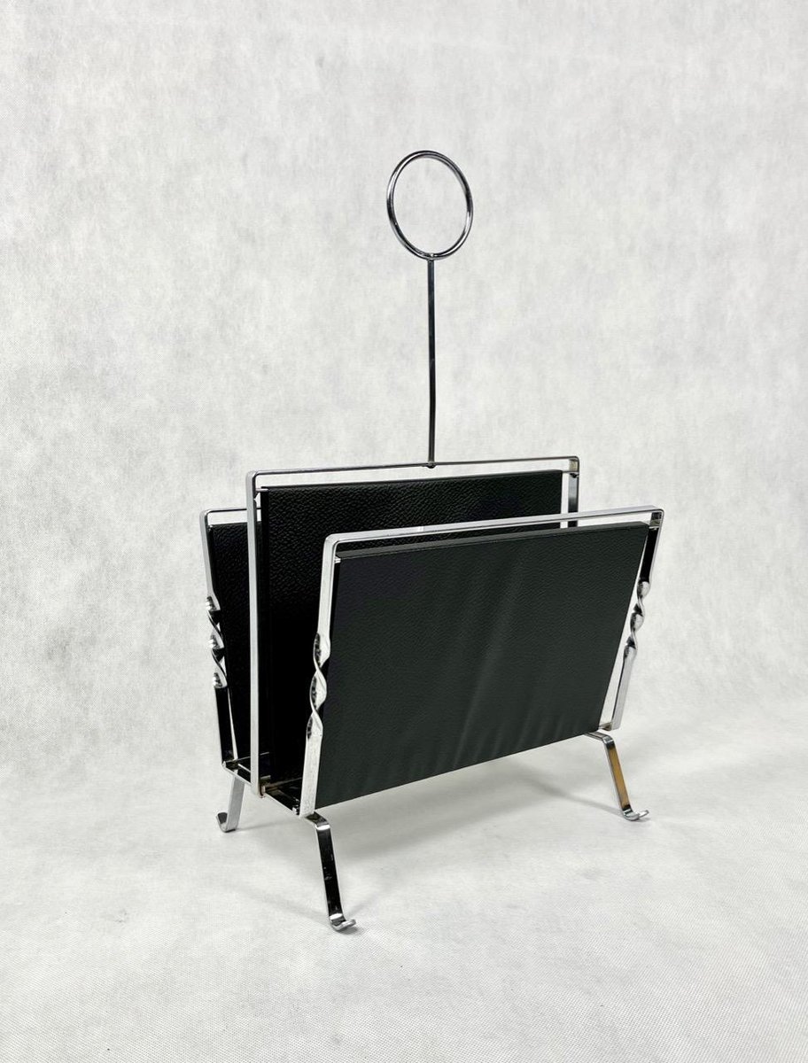 Vintage Vinyl Magazine Rack, 1970s for sale at Pamono