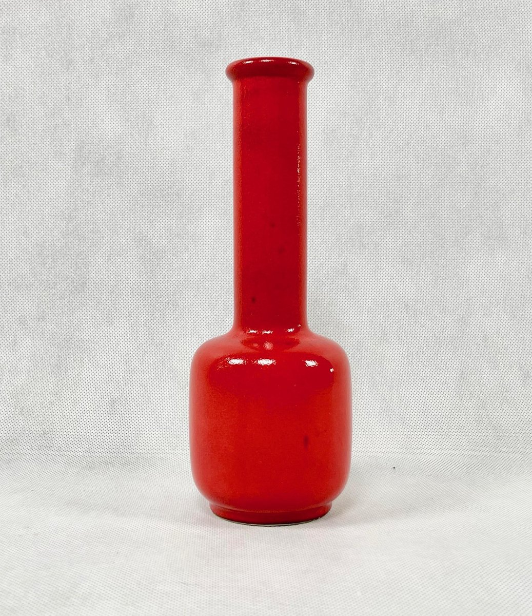 Ceramic Red Table Vase No 127/25 from Steuler, 1970s for sale at Pamono