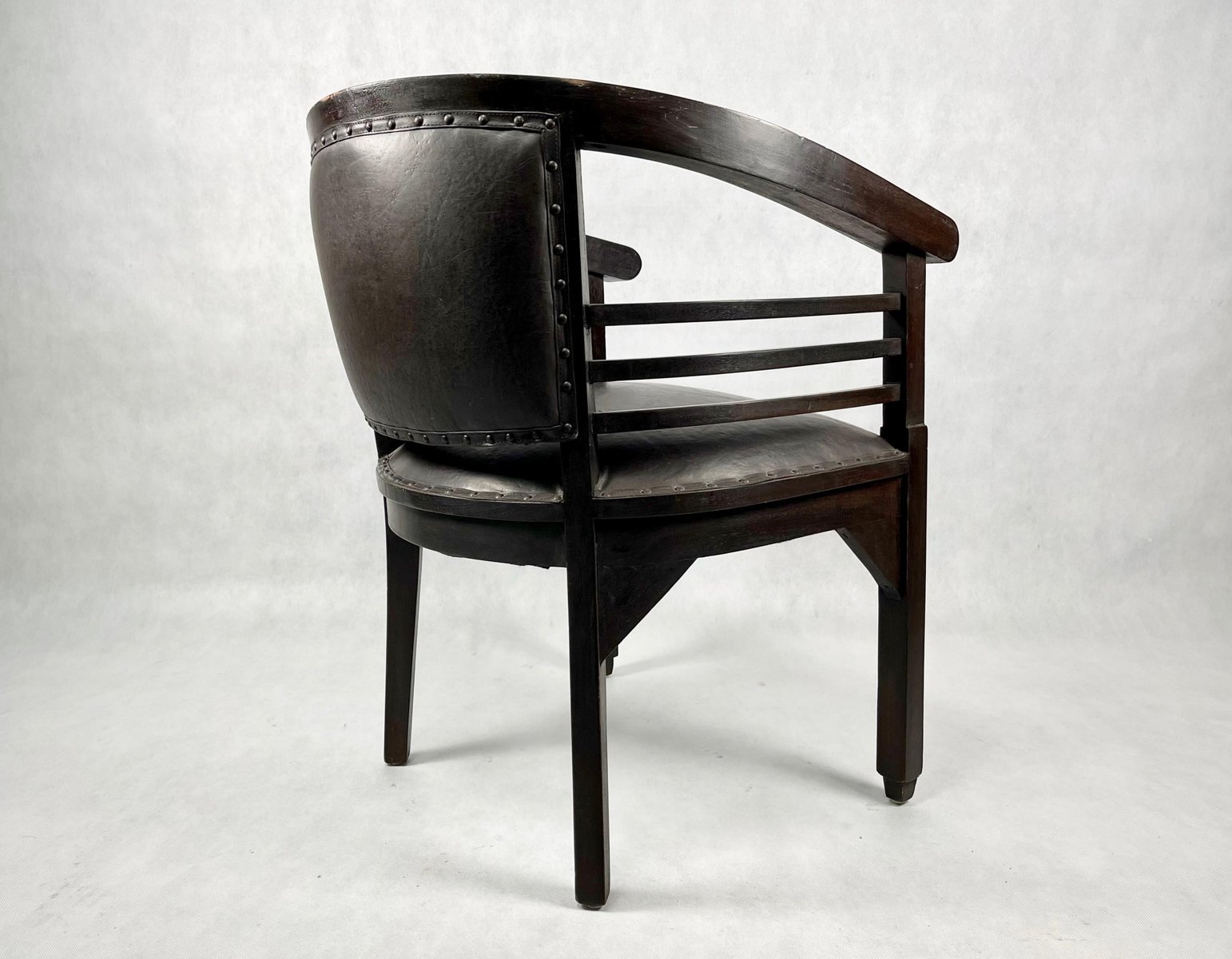 Antique Ebonized Oak Desk Chair, 1890s for sale at Pamono