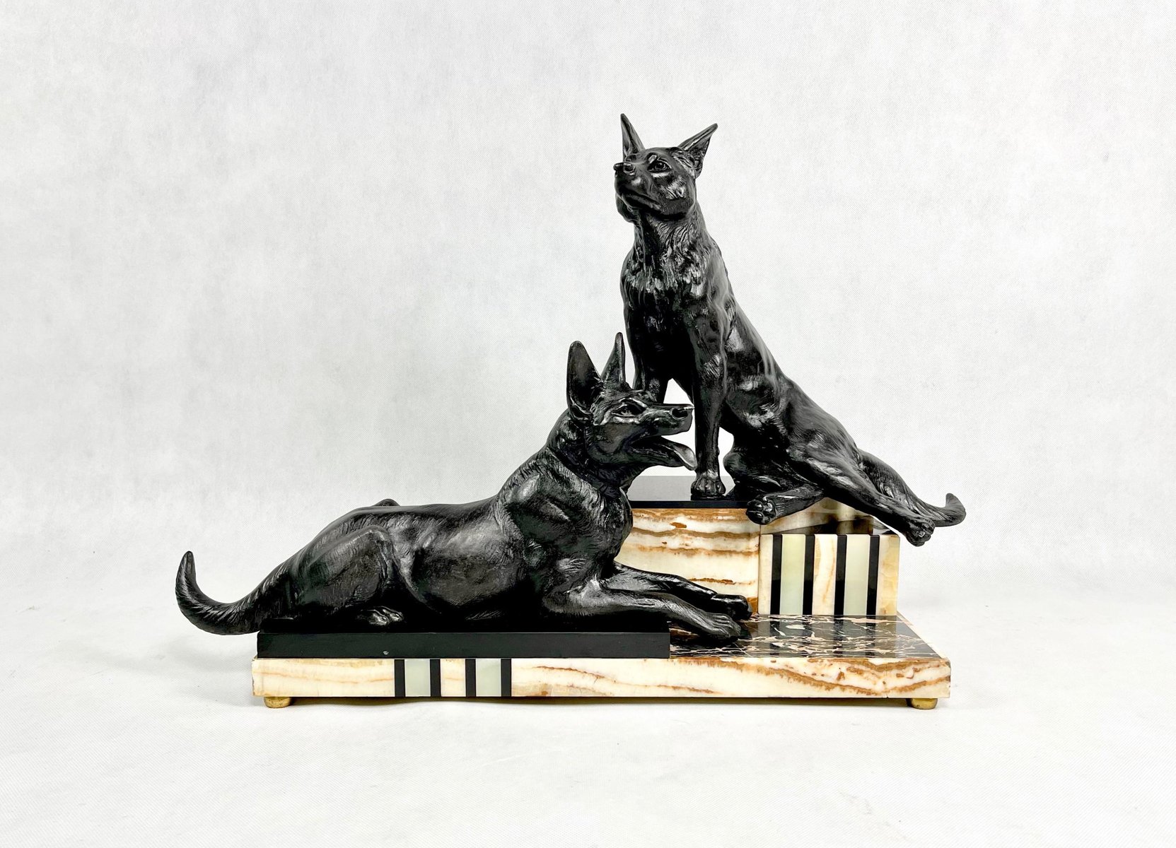 Louis Albert Carvin, Art Deco Deutscher Schäferhund, 1920er, Zink ...