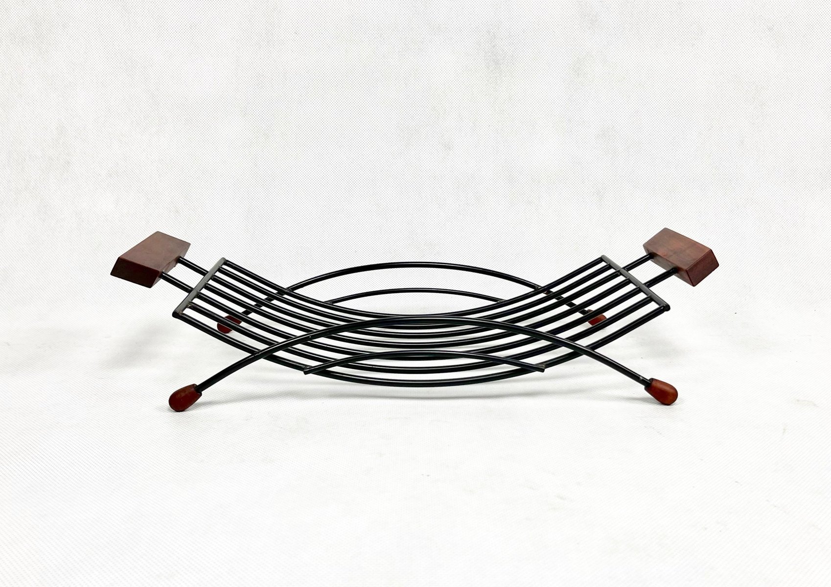 Mid-Century String Fruit Bowl with Teak Handle, 1960s for sale at Pamono