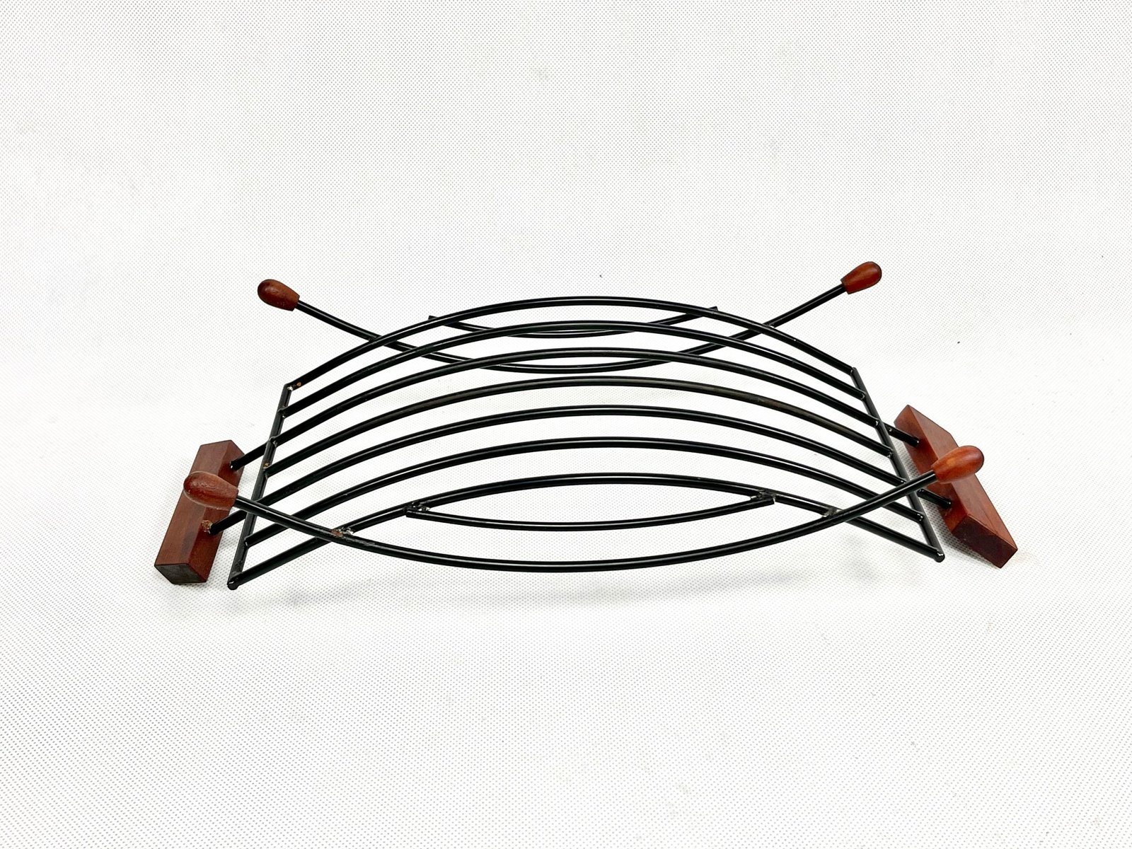 Mid-Century String Fruit Bowl with Teak Handle, 1960s for sale at Pamono