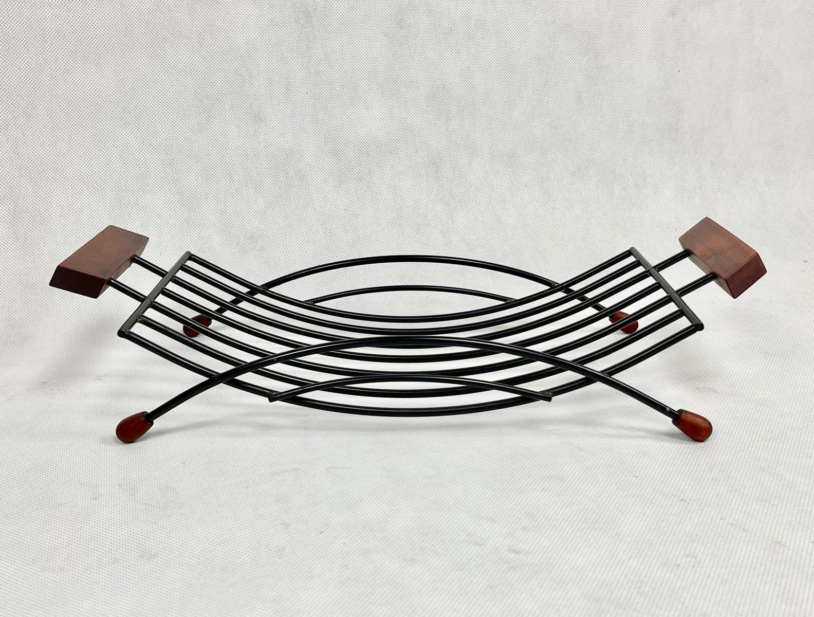 Mid-Century String Fruit Bowl with Teak Handle, 1960s for sale at Pamono