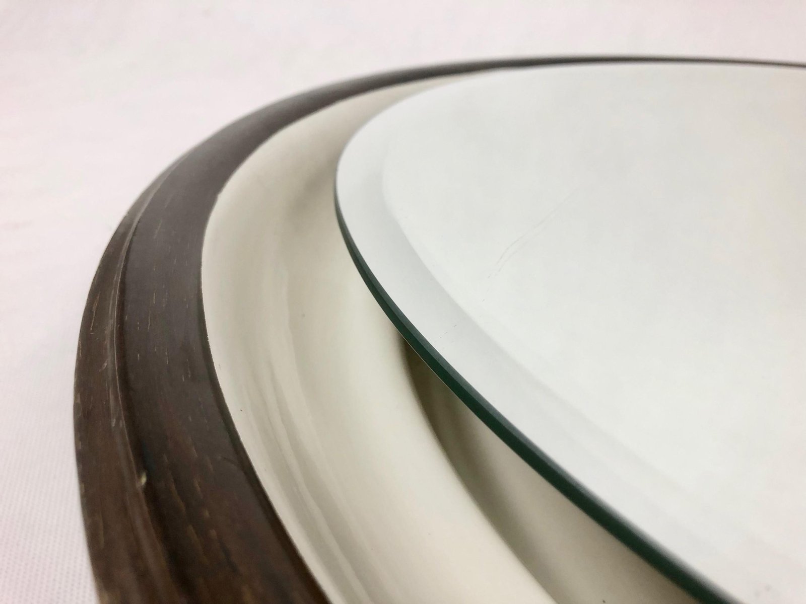 Illuminated Round Wall Mirror in Ceramic from Müller, 1970s for sale at ...