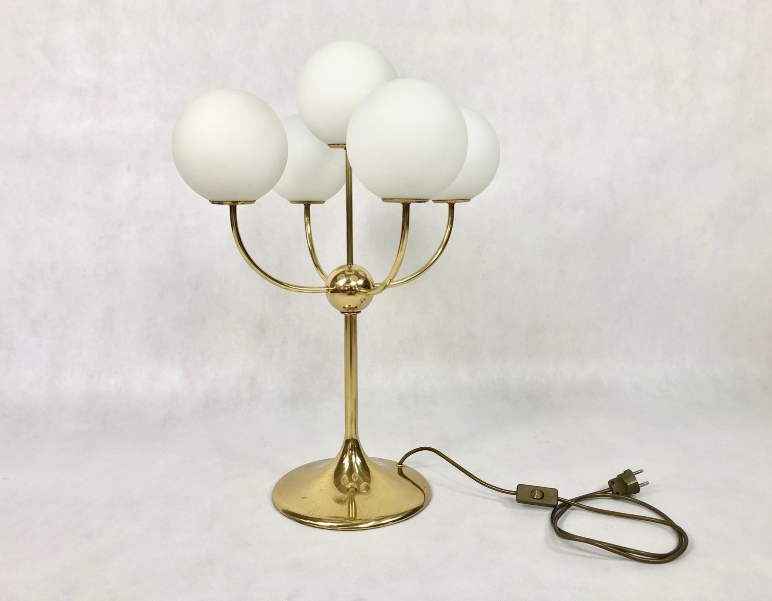 Space Age Sputnik Table Lamp in Brass by Max Bill for Temde, 1960s for ...
