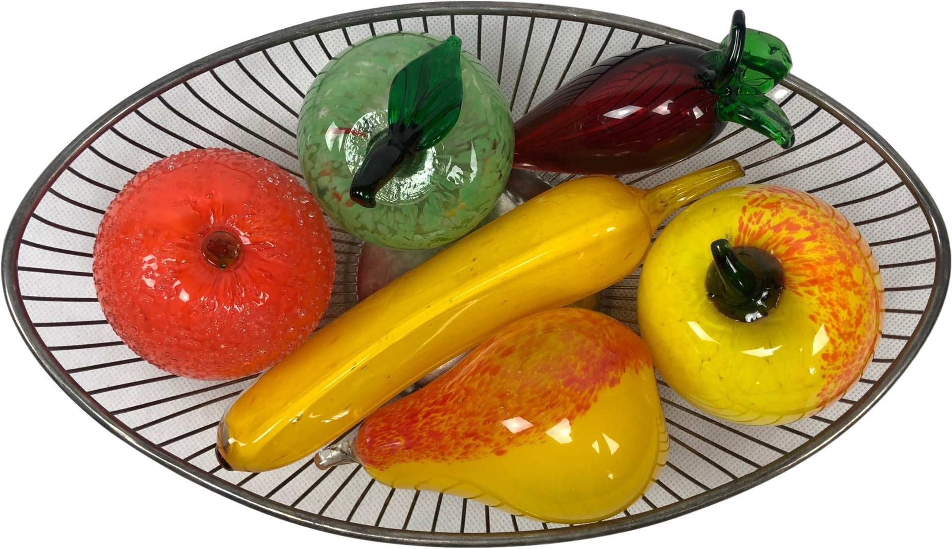 Mid-Century Art Glass Fruits, 1970s, Set of 6 for sale at Pamono
