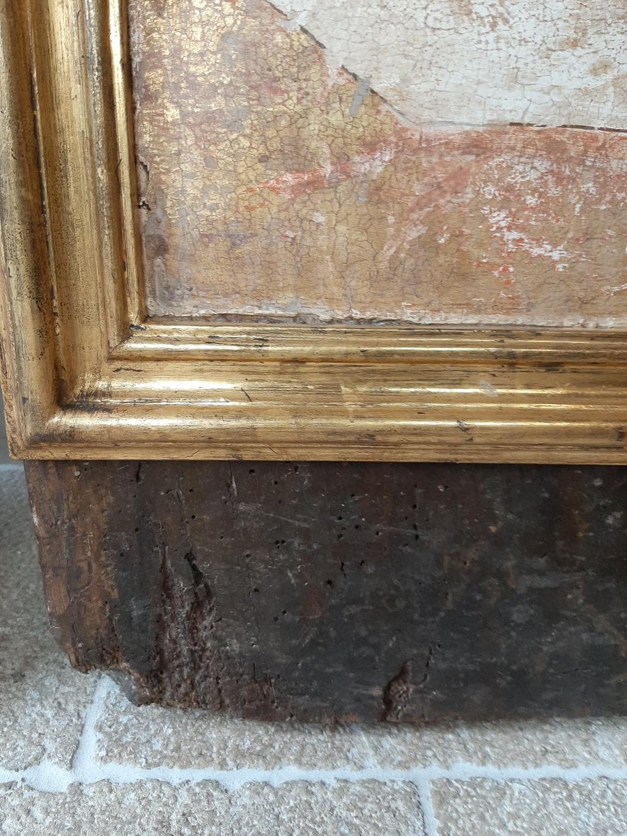 Italian Artist, Triptych with Fresco, 14th to 15th Century, Paint on Walnut, Set of 3 for sale ...