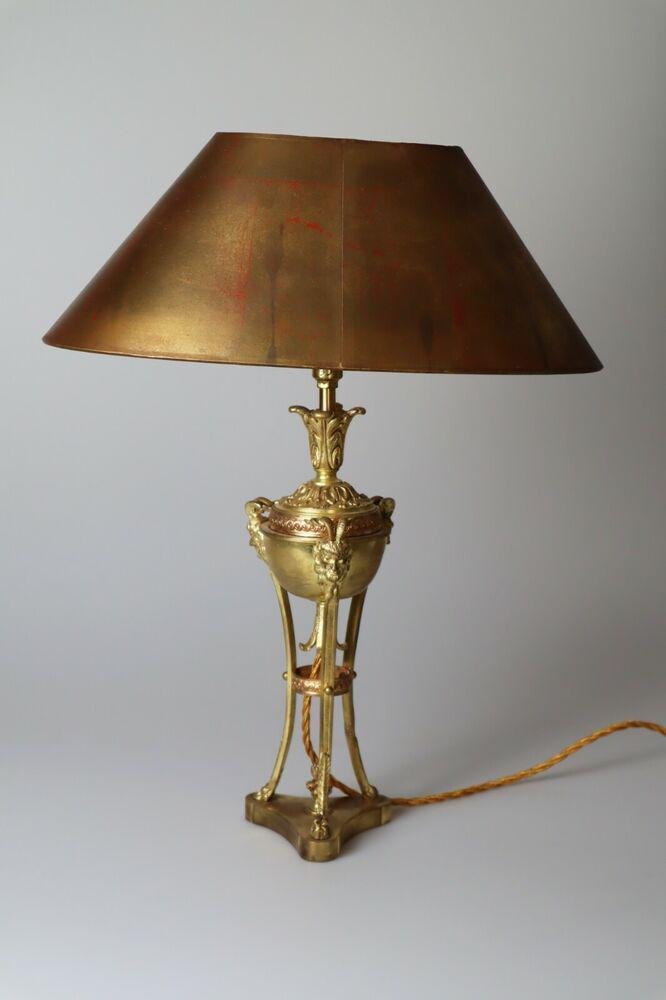 Empire Ormolu Incense Burner Table Lamp for sale at Pamono