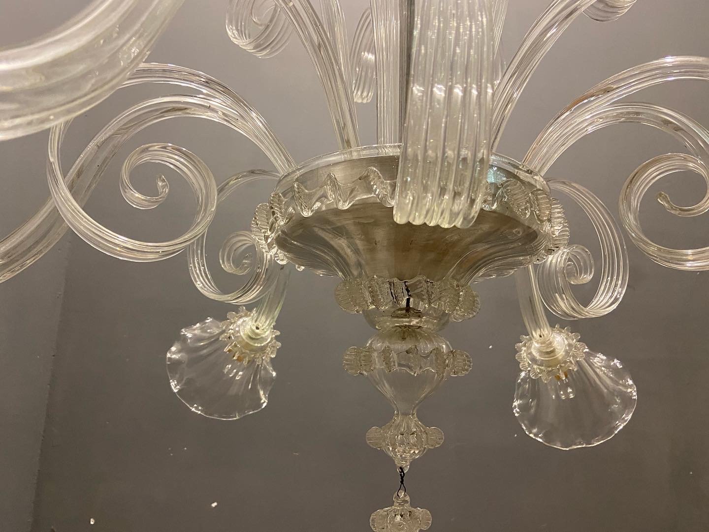 Large Venetian Murano Glass Chandelier, 1960s for sale at Pamono