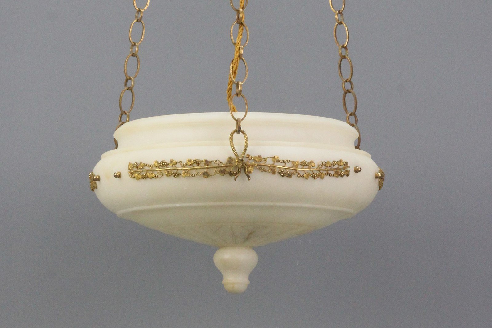 Neo-Classical Gilt Bronze and Brass Pendant Light, 1890s for sale at Pamono