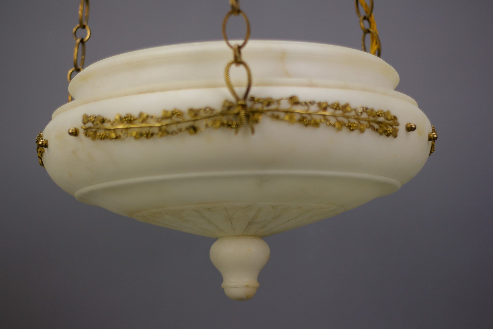 Neo-Classical Gilt Bronze and Brass Pendant Light, 1890s for sale at Pamono