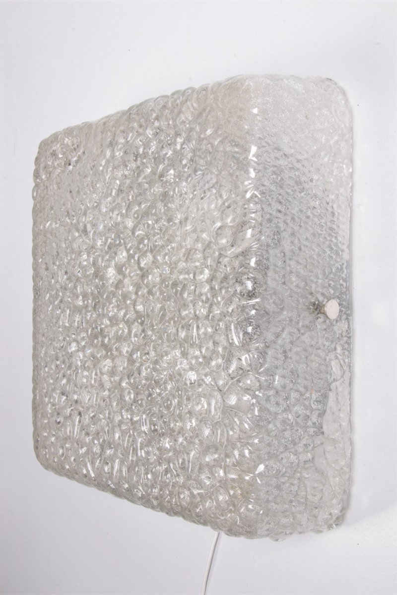 Ice Glass Ceiling Lamp attributed to Kaiser Idell / Kaiser Leuchten ...