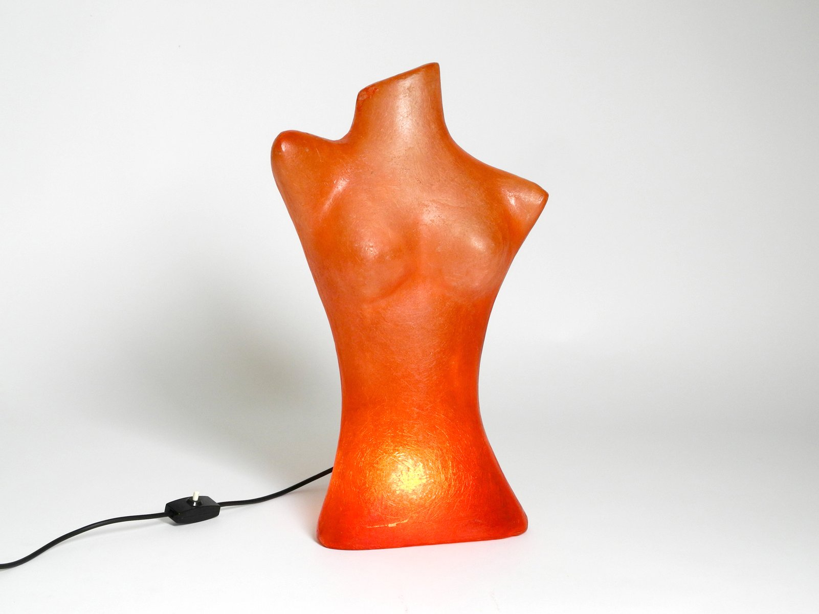Woman's Torso Table Lamp in Red Fiberglass, 1960s for sale at Pamono