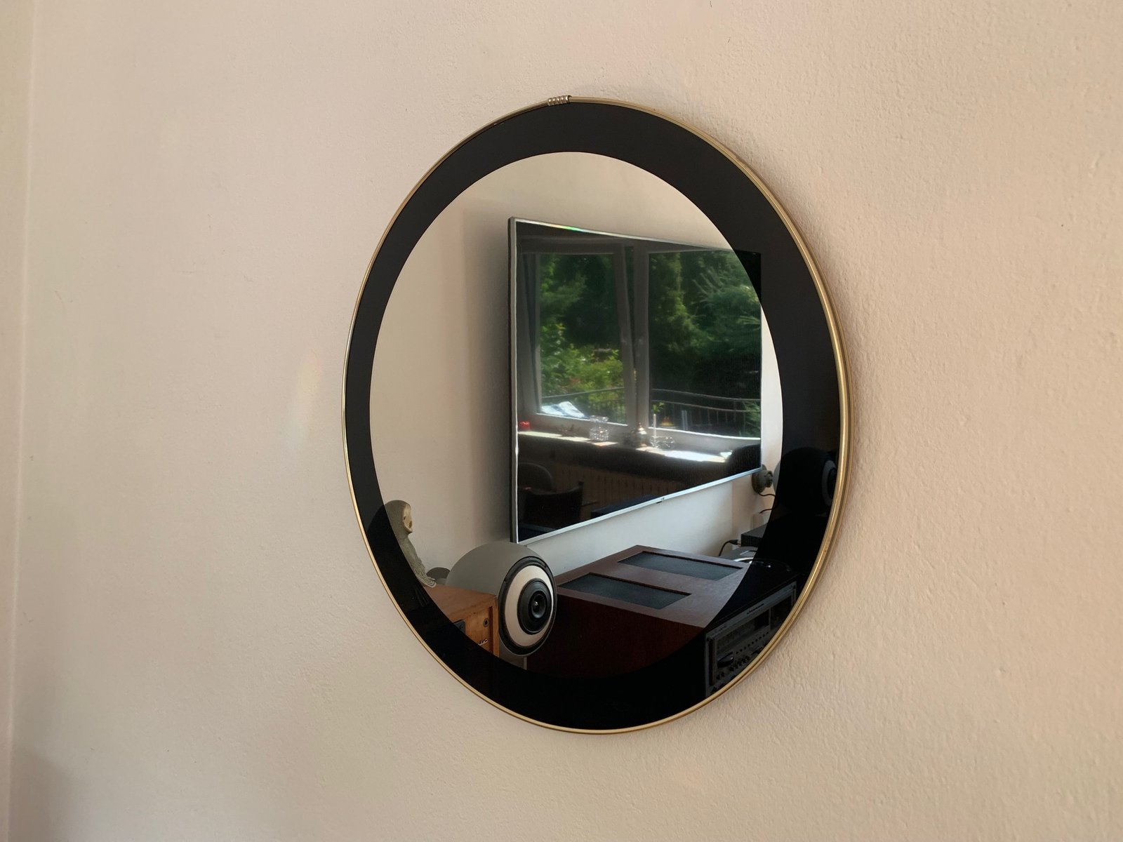 Mid-Century Mirror with Metal Frame, 1960s for sale at Pamono