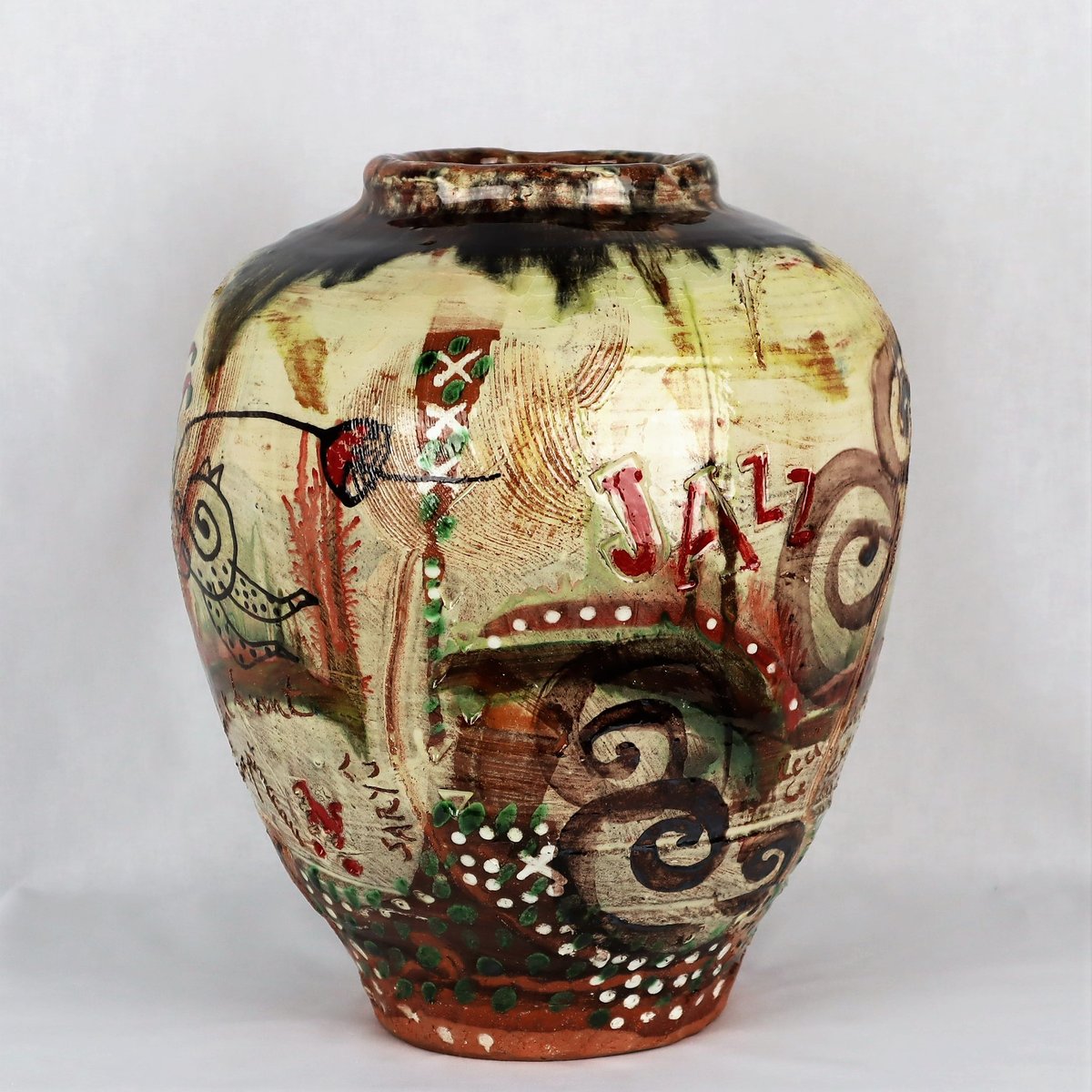 Ceramic Graffiti Jazz Vase by Basile, 1990s for sale at Pamono
