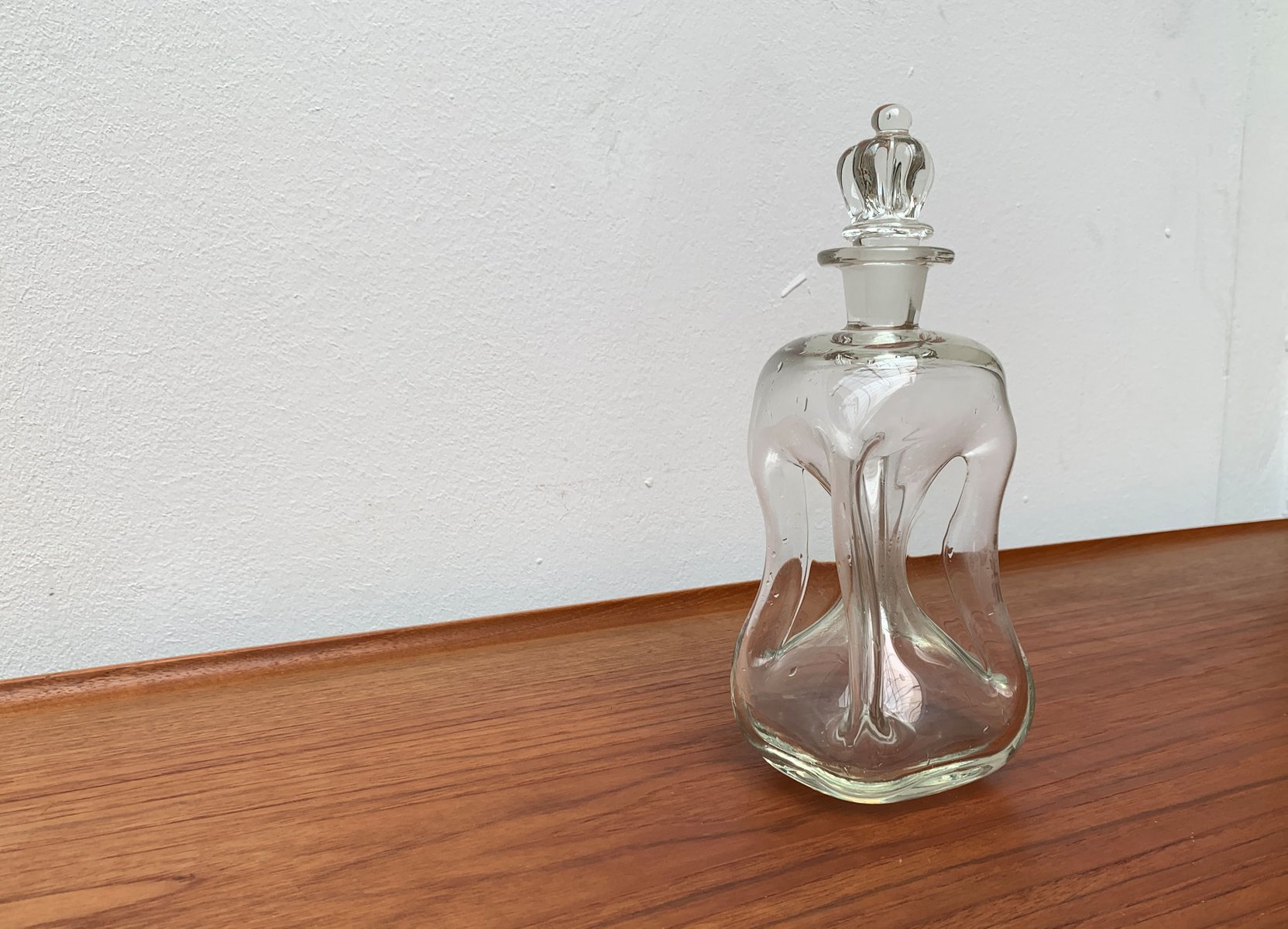 Vintage Danish Glass Kluk Kluk Bottle with Crown Glass Stopper from ...